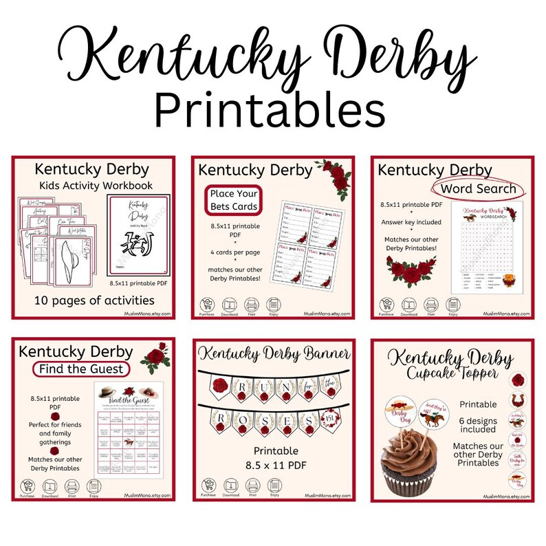 Kentucky Derby Bingo Cards Printable Derby Activity Game - Etsy