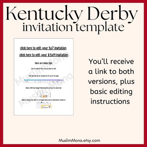 Kentucky Derby Invitation Editable Template Printable - Etsy