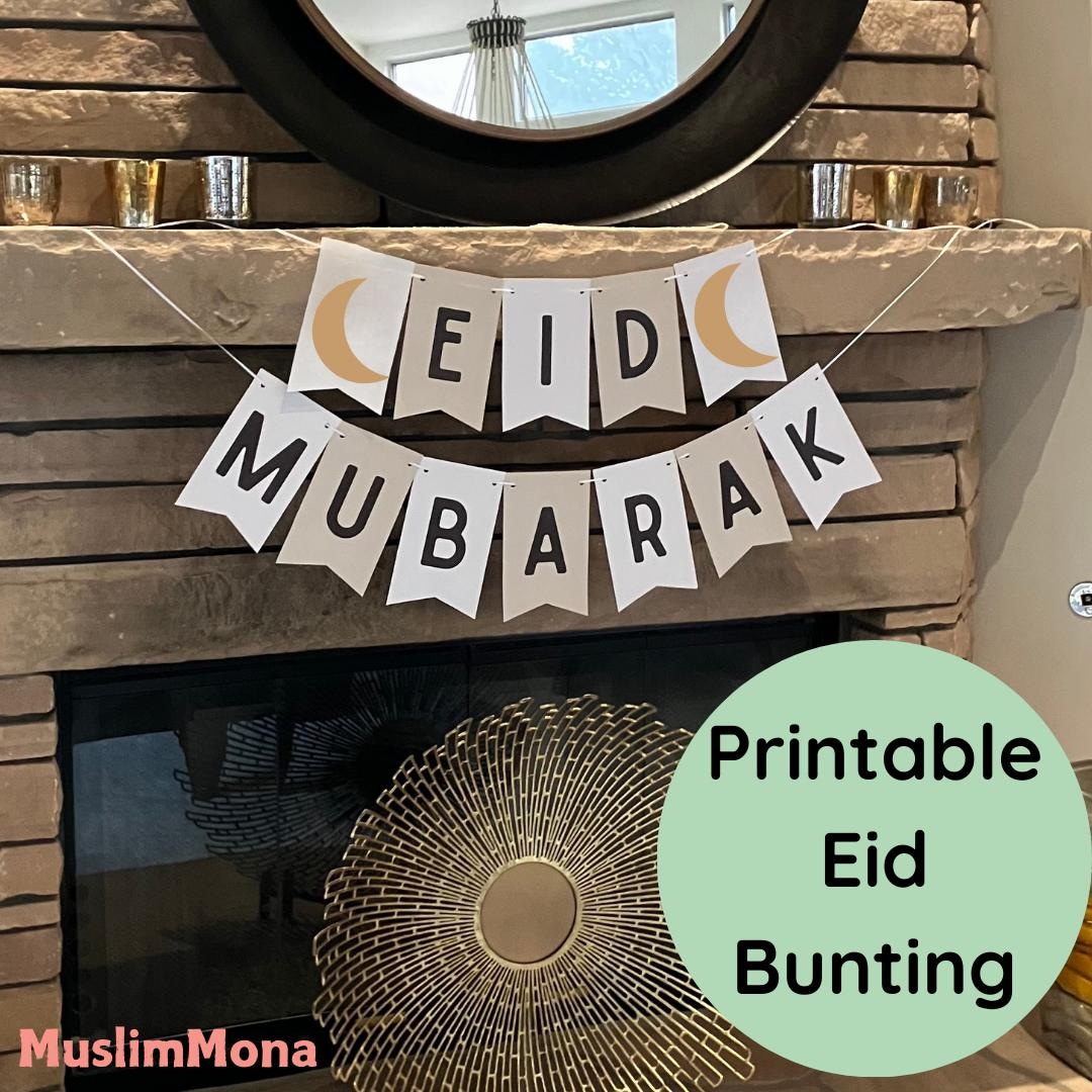 Eid Mubarak Printable Bunting: Ramadan Decoration, Eid Al Adha Banner ...