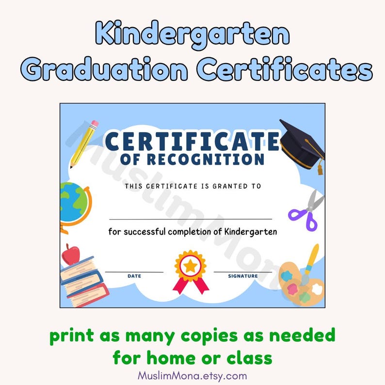 Printable Graduation Certificates – Preschool Graduation & Kindergarten ...