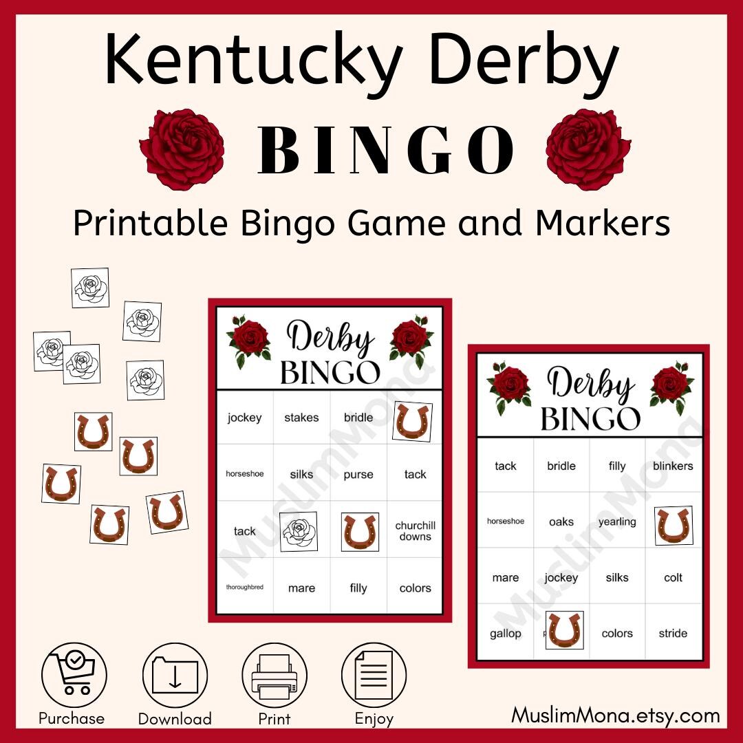 Kentucky Derby Bingo Cards Printable Derby Activity Game - Etsy