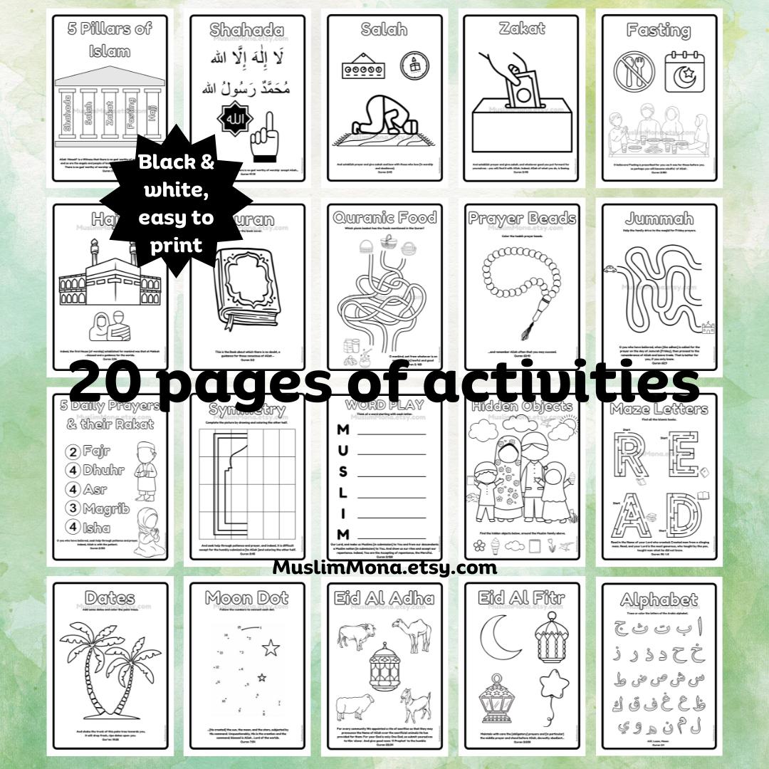 Islamic Activity Workbook for Kids: Homeschool or Ramadan Learning ...