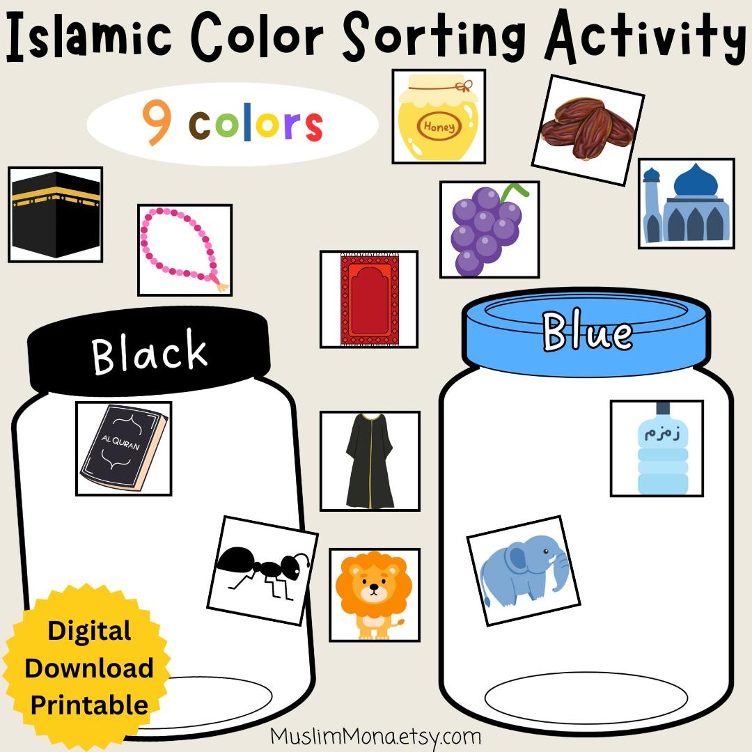 Islamic Color Sorting Islamic Quran and Sunnah Homeschool Activity ...