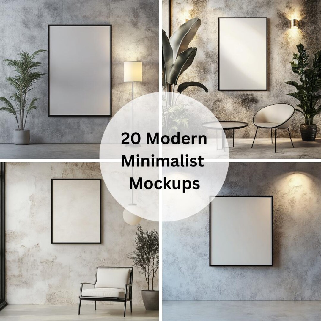 20 Modern Minimalist Picture Frame Mockup Pack With Smart Objects - Set ...
