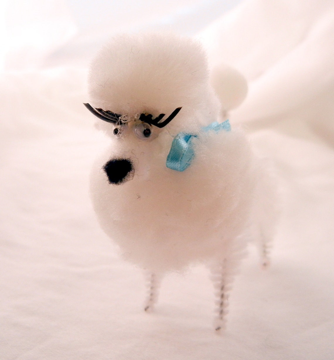White Poodle Dog Pom Pom Decoration, 50s 60s Retro Style - Etsy