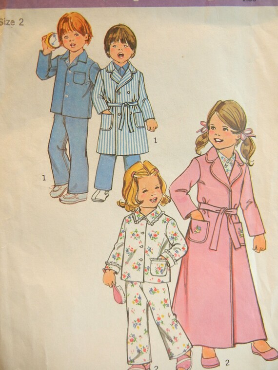 Children's Robe and Pajamas Pattern 2 Lengths Size 2 | Etsy