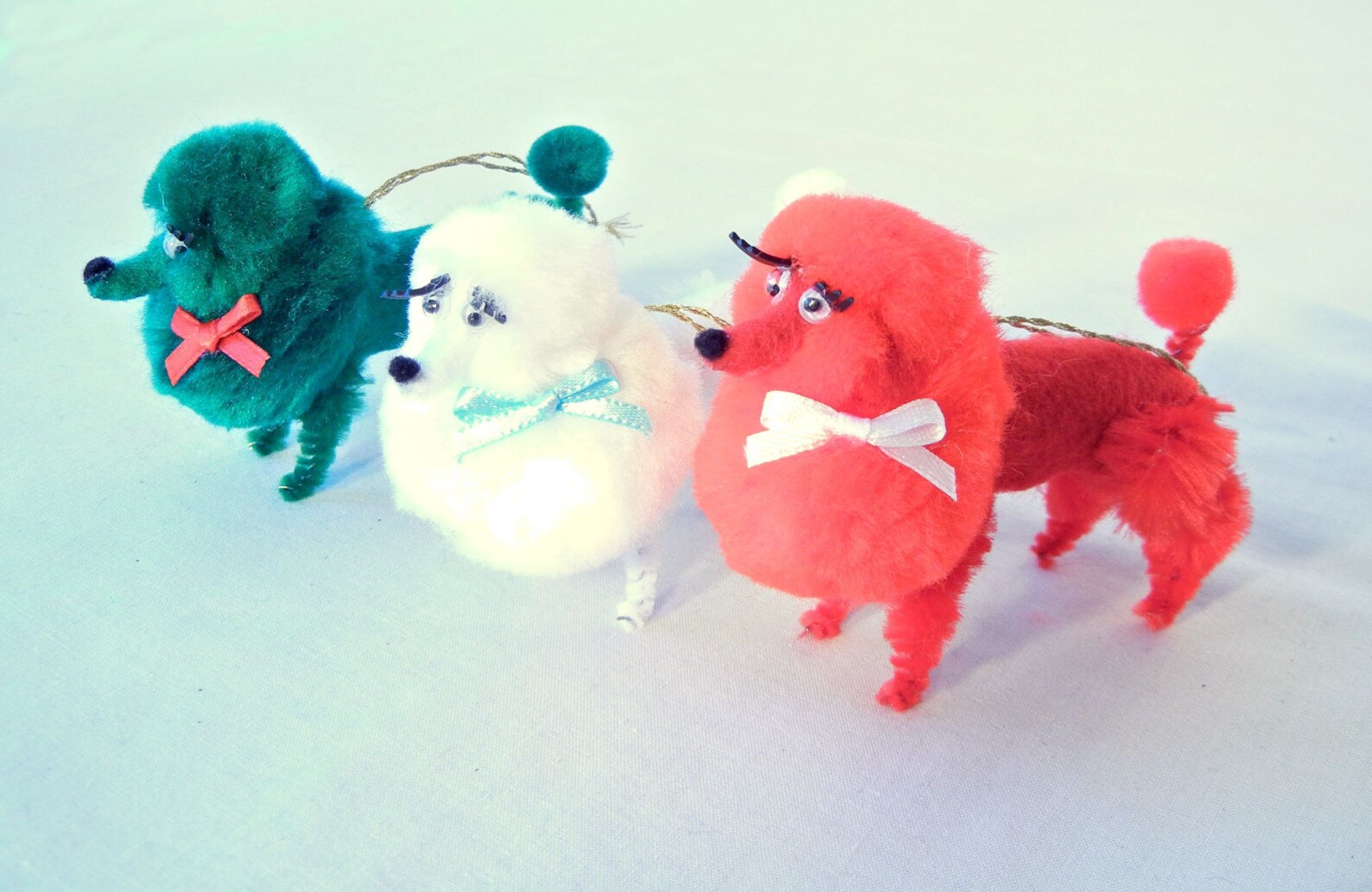 Set of 3 Pom Pom Poodle Decorations Pick 1 of 3 Colorful Groupings - Etsy