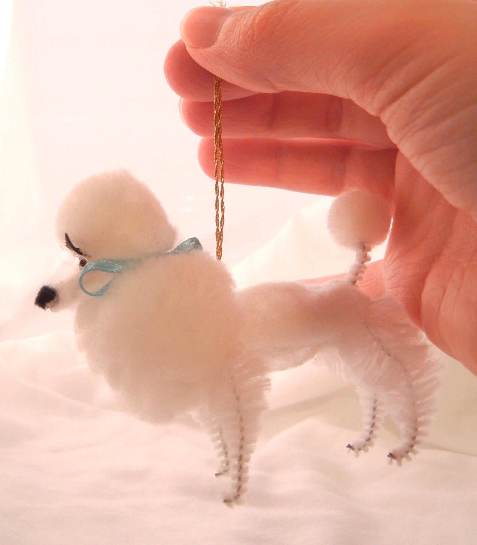 White Poodle Dog Pom Pom Decoration, 50s 60s Retro Style - Etsy