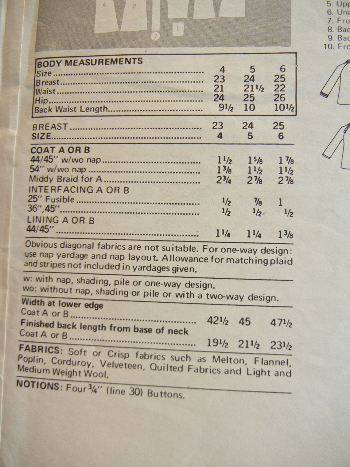Children's Coat Outerwear Pattern Bell Shaped Mini - Etsy