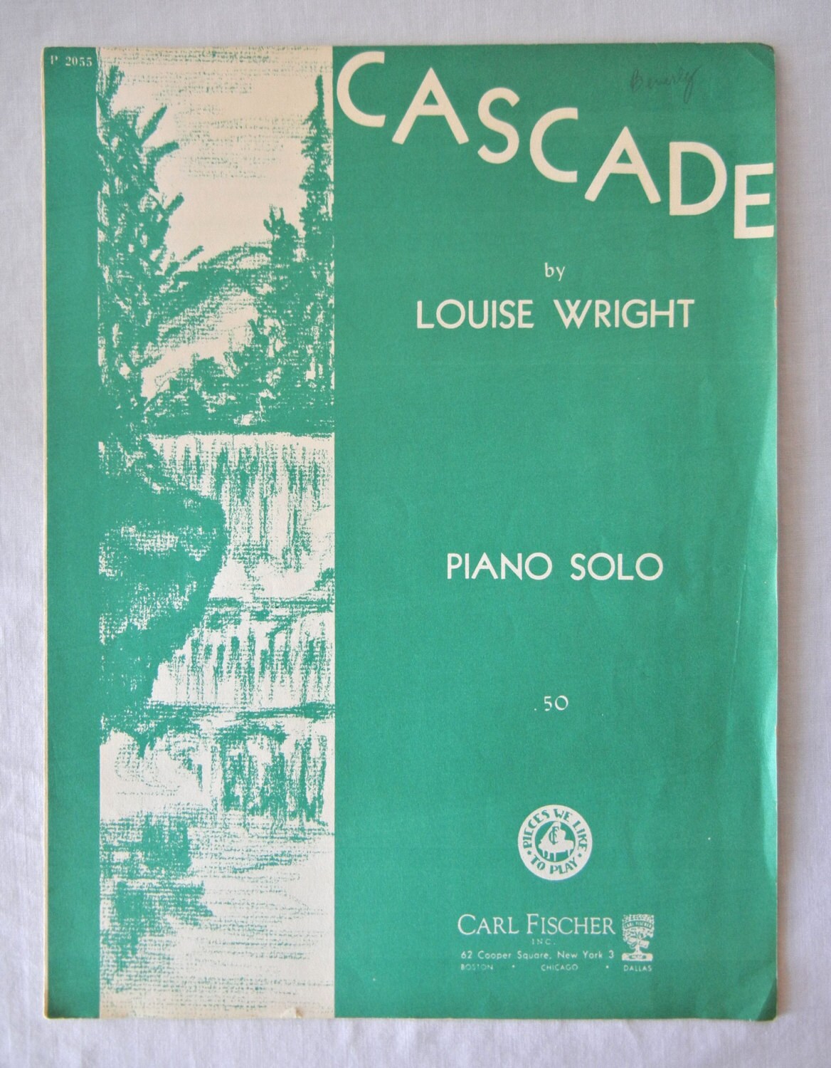 Sheet Music, Cascade by Louise Wright, Piano Solo, Mountain Cascade ...