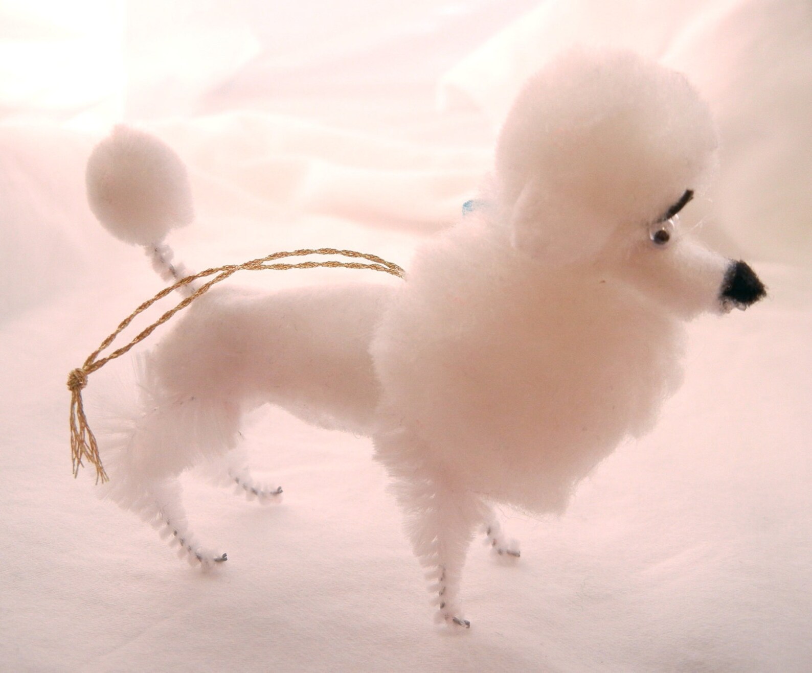 White Poodle Dog Pom Pom Decoration, 50s 60s Retro Style - Etsy