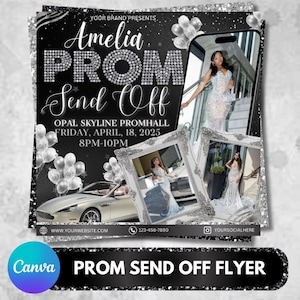 Prom Send off Flyer, DIY Prom Flyer, Prom Canva Template, Prom Send Off ...
