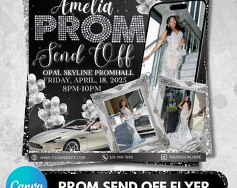 Prom Send off Flyer, DIY Prom Flyer, Prom Canva Template, Prom Send Off ...