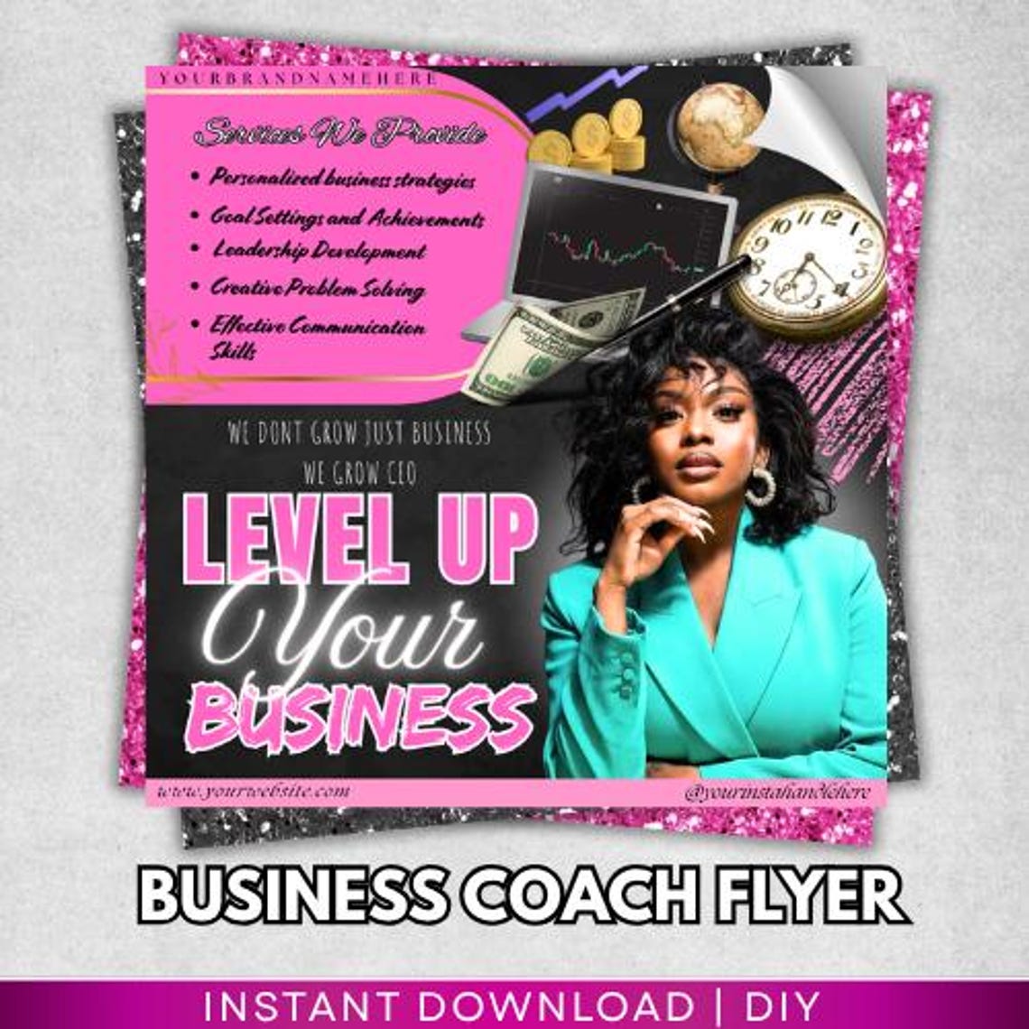 Business Coach Flyer, DIY Business Coaching Flyer Template, Editable ...
