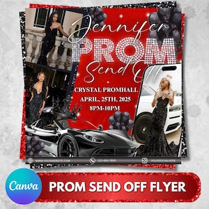 Prom Send off Flyer, DIY Prom Flyer, Prom Canva Template, Prom Send Off ...