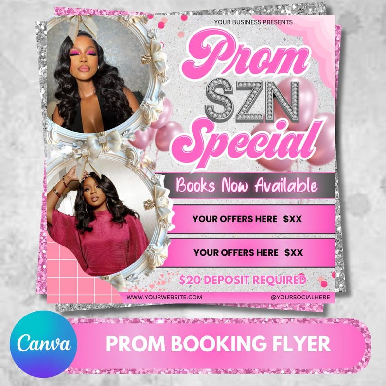 Prom Bookings Flyer, Prom Makeup Flyer, Prom Queen MUA Flyer ...