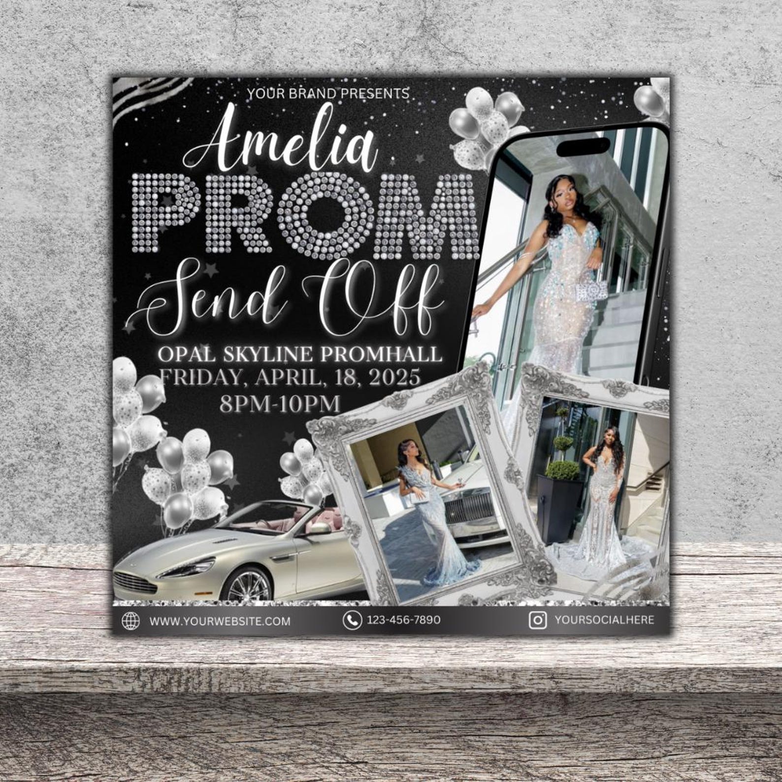 Prom Send off Flyer, DIY Prom Flyer, Prom Canva Template, Prom Send Off ...