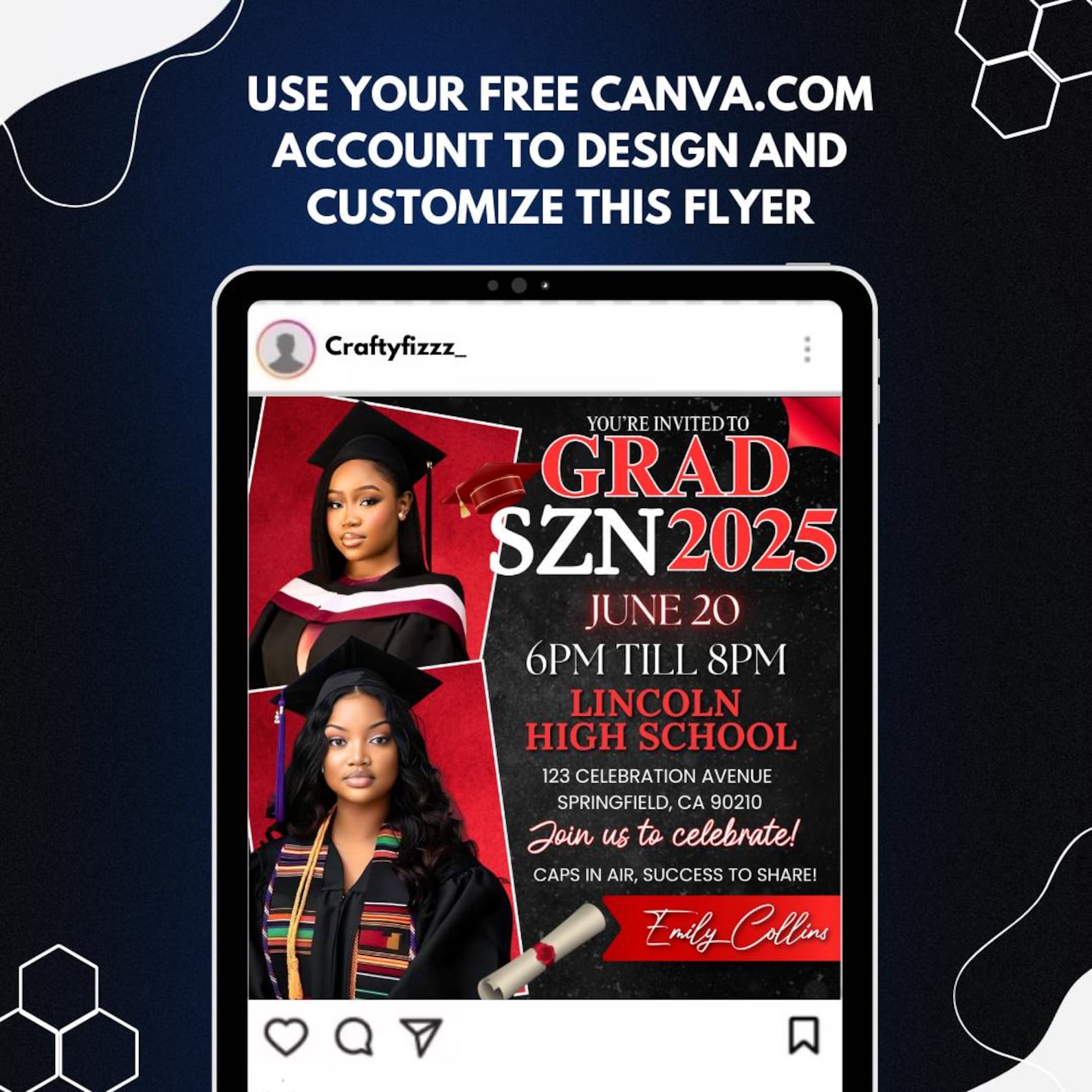 Graduate Flyer, Graduation Party Flyer, Graduation Invitation, College ...