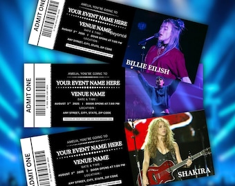 Editable Concert Ticket Template | Custom Concert Ticket | Printable ...