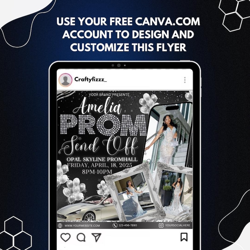 Prom Send off Flyer, DIY Prom Flyer, Prom Canva Template, Prom Send Off ...