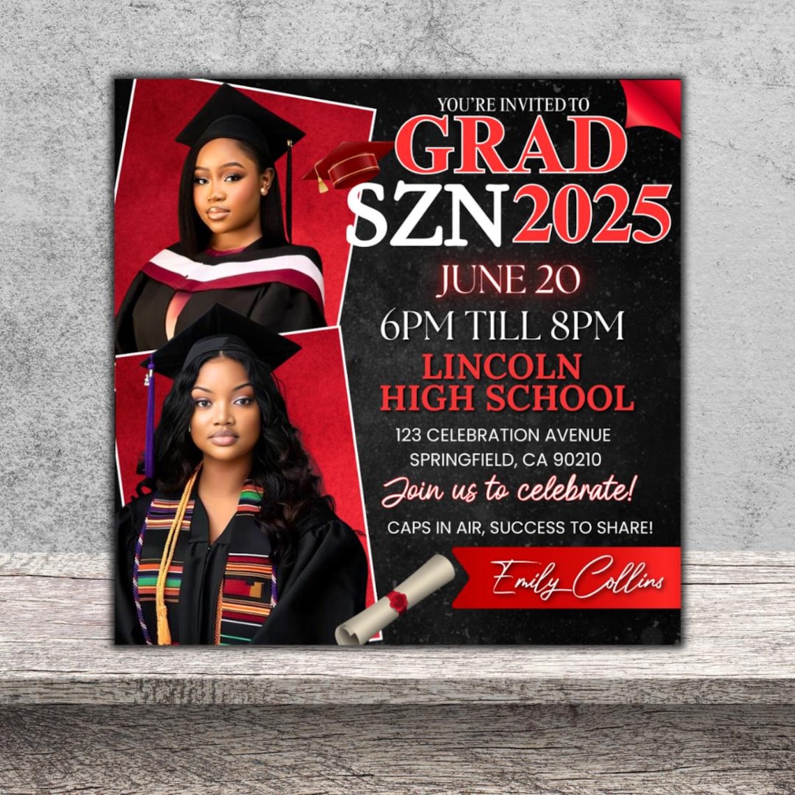 Graduate Flyer, Graduation Party Flyer, Graduation Invitation, College ...