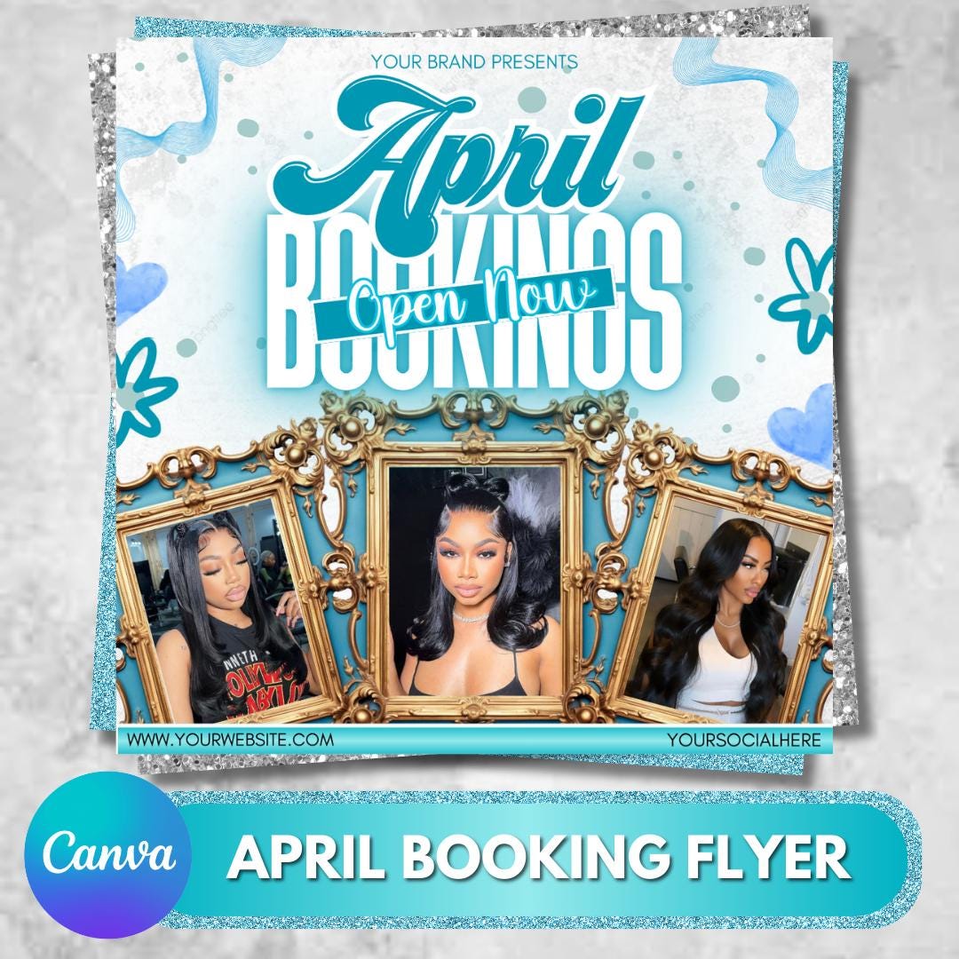 April Booking Flyer Template - Spring Bookings - Easter Appointment ...
