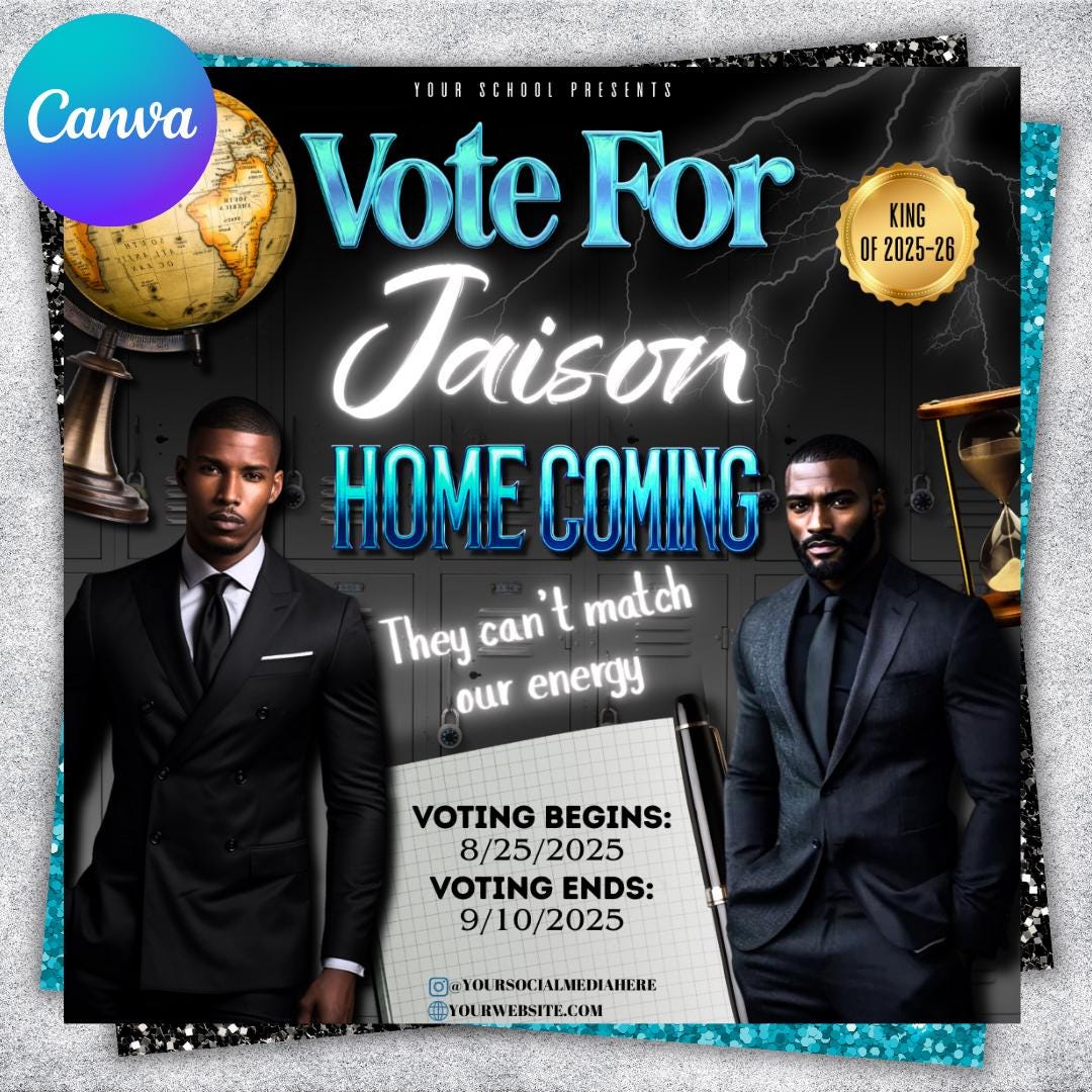 Homecoming King Flyer, DIY Vote Template (digital Download) - Etsy