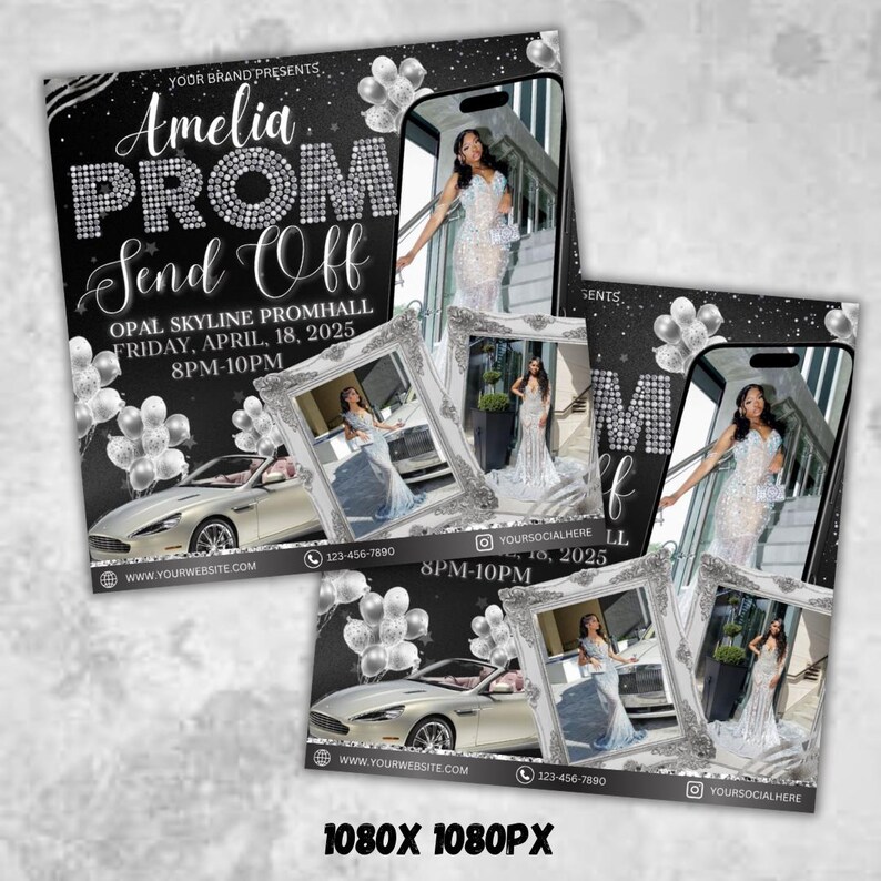 Prom Send off Flyer, DIY Prom Flyer, Prom Canva Template, Prom Send Off ...