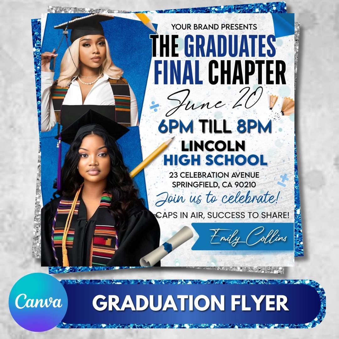 Graduate Flyer, Graduation Party Flyer, Graduation Invitation, College ...
