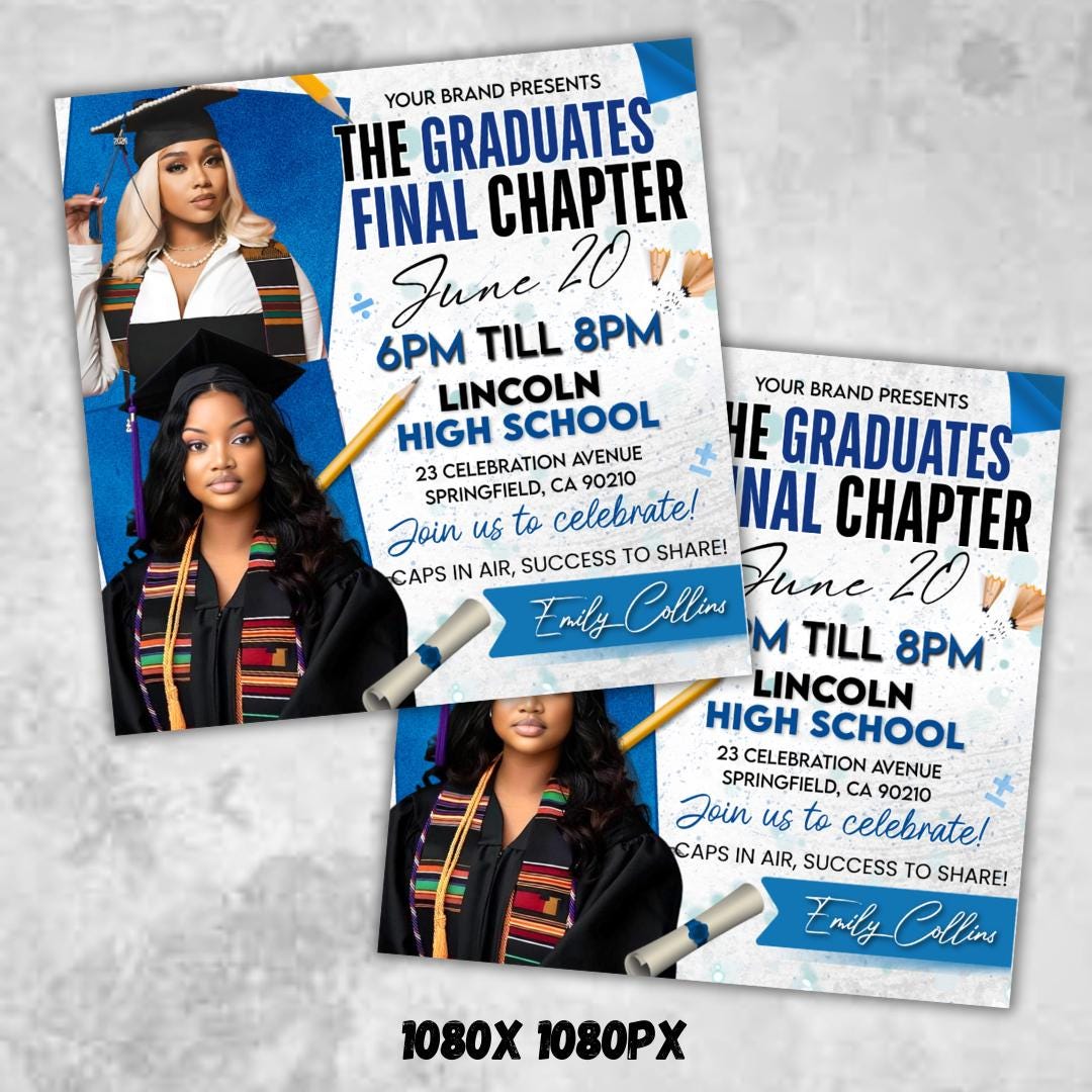 Graduate Flyer, Graduation Party Flyer, Graduation Invitation, College ...