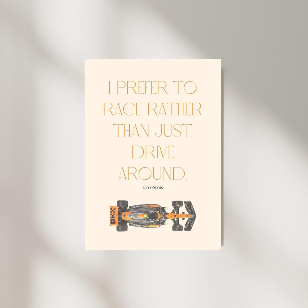 Lando Norris Quote Mclaren F1 Printable Motorsport Poster Formula 1 ...