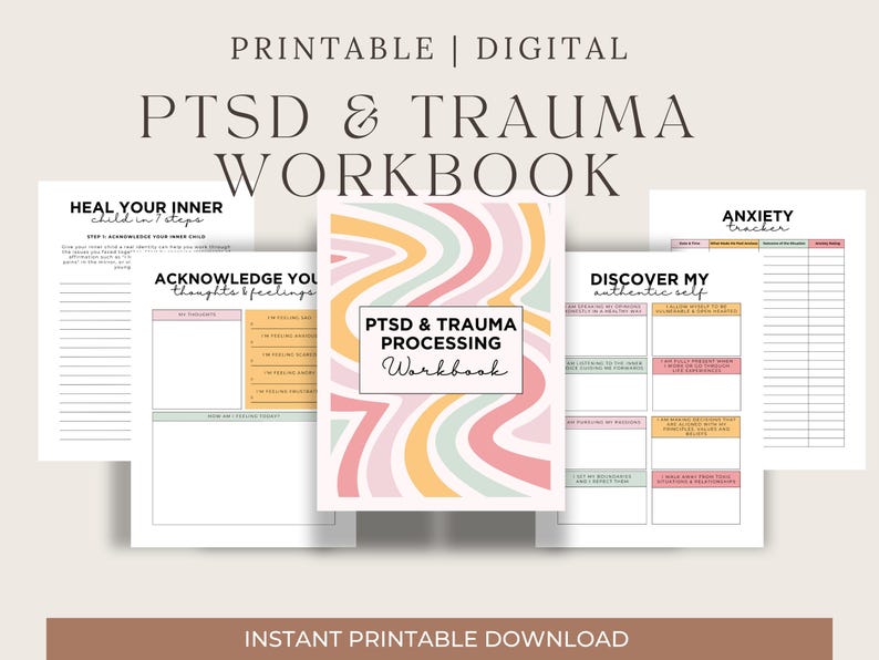 Digital/printable PTSD & Trauma Workbook, Therapy Resource, Healing ...
