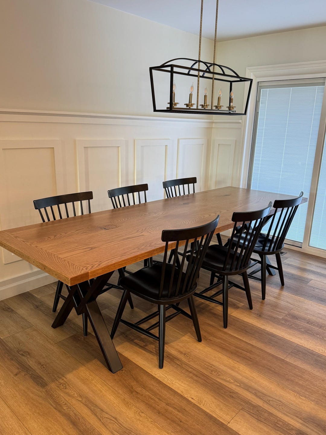 Handcrafted Custom White Oak Wood Farmhouse Dining Room Table and ...