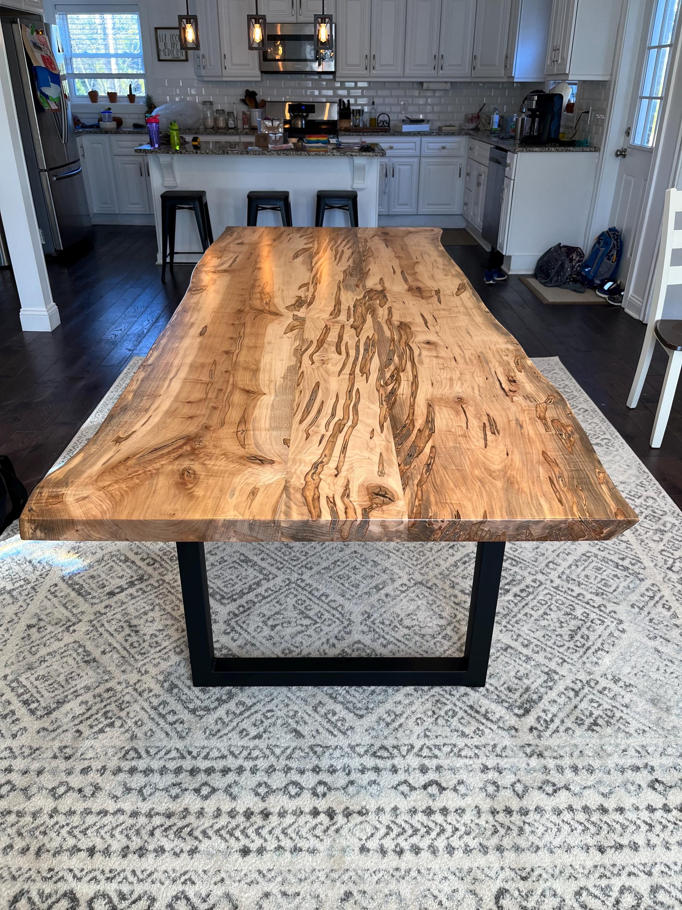 Custom Ambrosia Maple Wood Table With Live Edge - Etsy