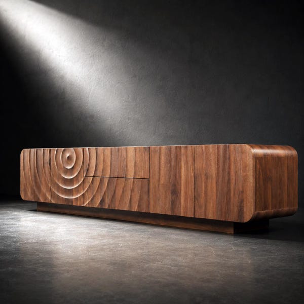 Walnut Long Tv Stand - Etsy