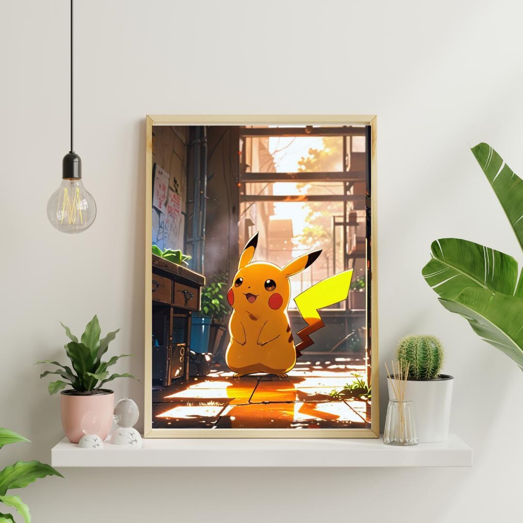 Pokemon Pikachu, Printable Downloadable Art, Digital Art, AI Art, Gift ...
