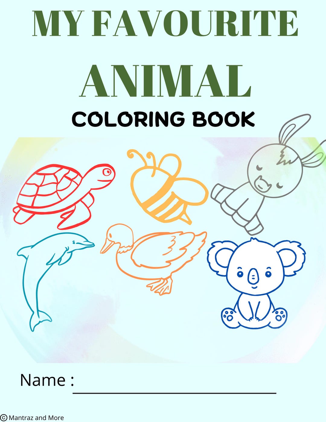 My Favorite Kids Coloring Book - Etsy