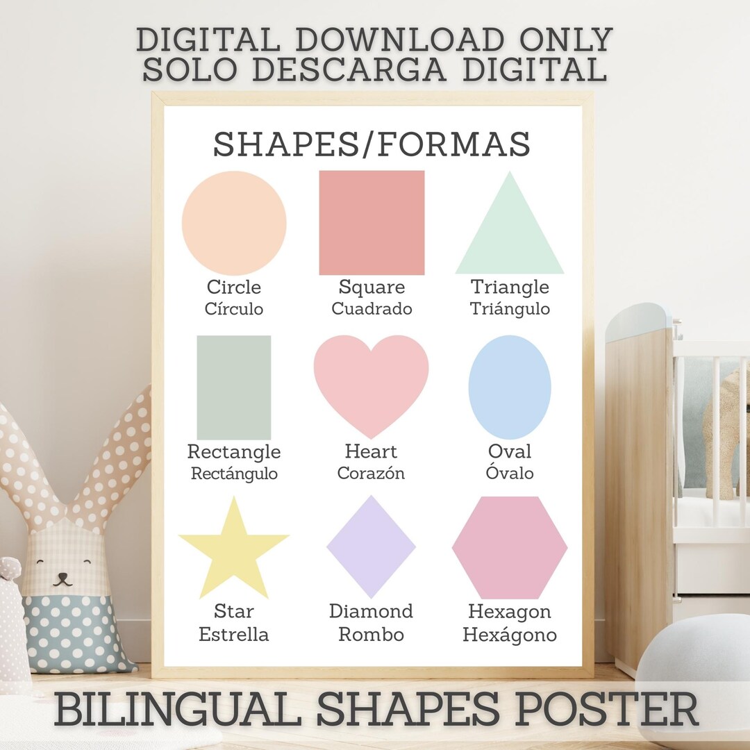 Bilingual Shapes Poster – Montessori Shapes Chart English Spanish ...