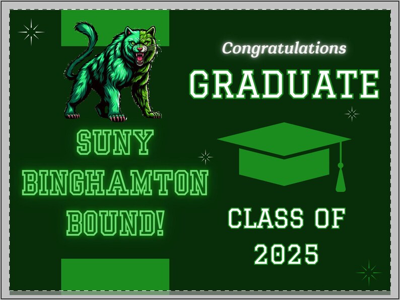 SUNY Binghamton Bound Graduation Yard Signs, Celebrate Graduation ...