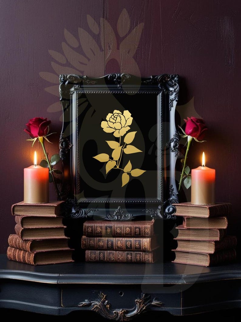 Gothic Art Print Mock Up, Dark Academia Mock Up, Poster Frame Victorian ...