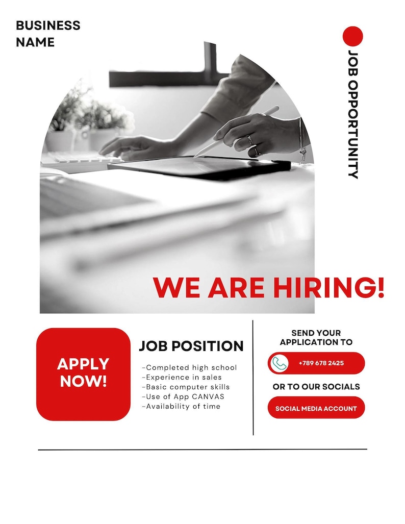 Professional Job Advertisement Template for Canva - Etsy