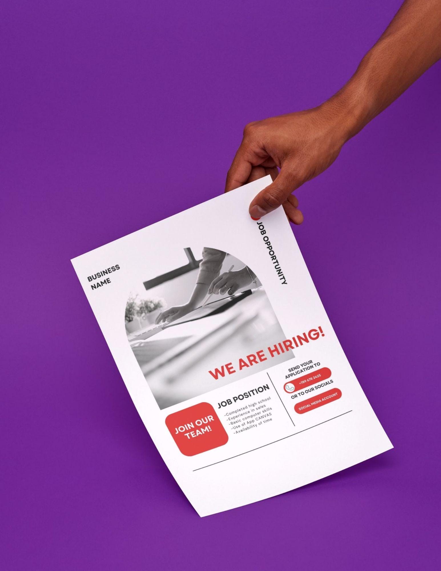 Professional Job Advertisement Template for Canva - Etsy