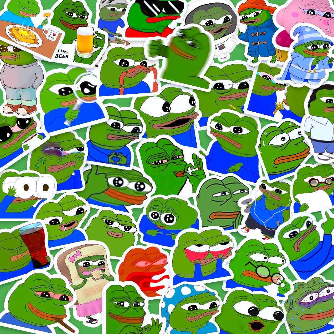 Pepe Sticker Pack, Meme Stickers, Funny Stickers, Funny Memes, 1-30 Pcs ...