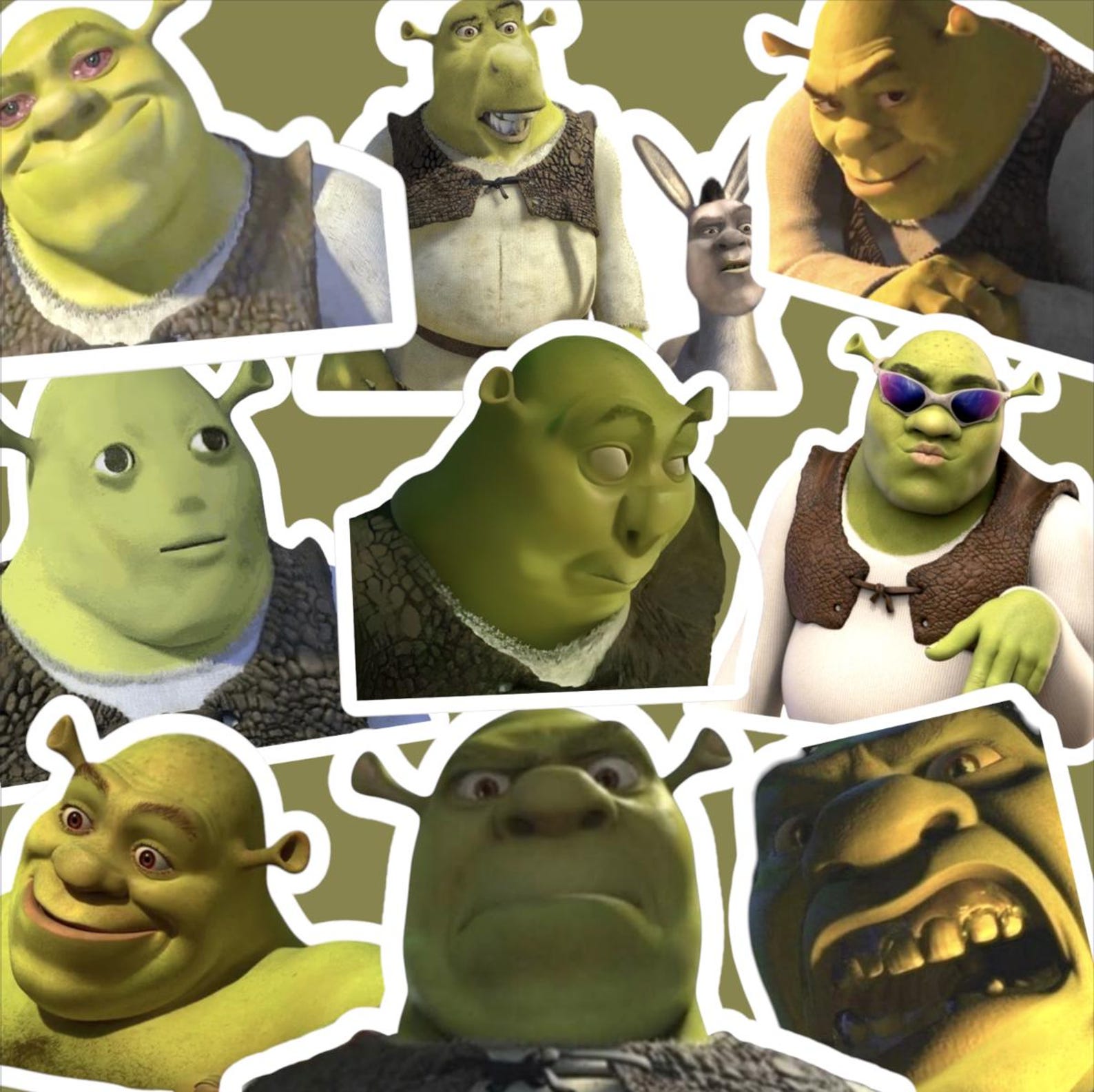 Shrek Meme Sticker Pack, Meme Stickers, Funny Stickers, Funny Memes, 1 ...