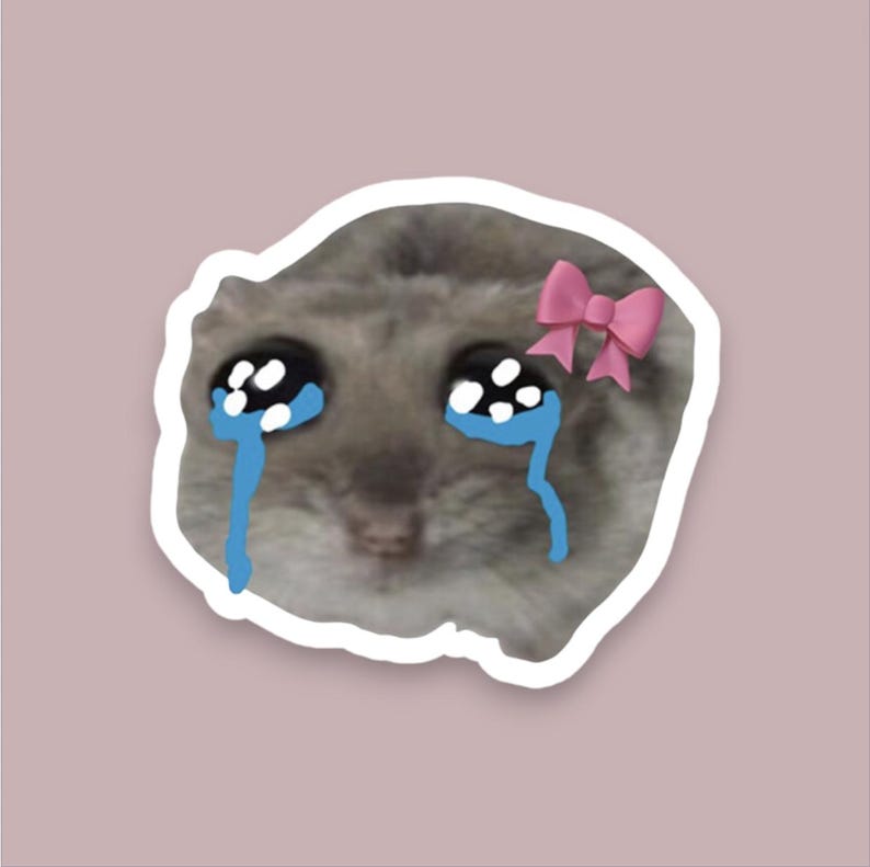 Sad Hamster Crying, Funny Meme Sticker, Internet Memes, Series Sticker ...