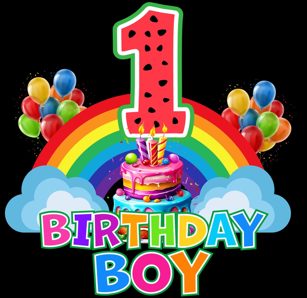 Rainbow Birthday PNG Bundle, Family Theme (digital Download) - Etsy