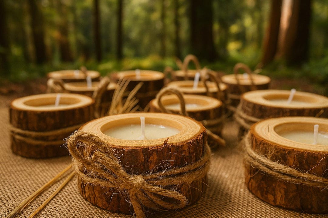 Handmade Wood Log Candle – Natural Tree Trunk Candle, Full Soy Wax ...