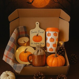 Rustic Boho Autumn Gift Box, Cozy Seasonal Set, Personalized Halloween ...