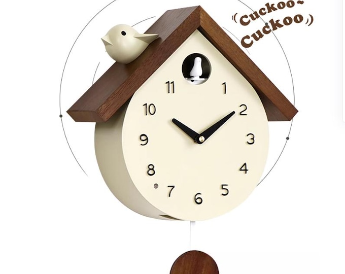 Classic 1960’s Dark Brown Vintage Leaf and Loon Style Cuckoo Clock ...