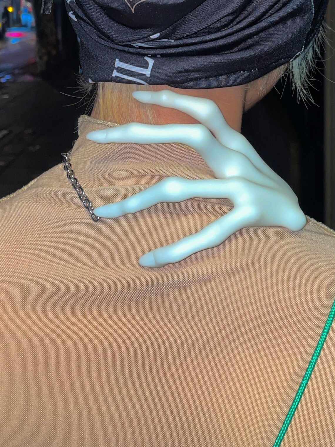 Bold Gothic Skeleton Hand Choker | Edgy Handmade Statement Necklace ...